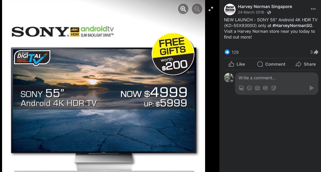 Sony KD-55X9300D 4K HDR 55 inch Smart Android TV, TV & Home Appliances, TV & Entertainment, TV ...