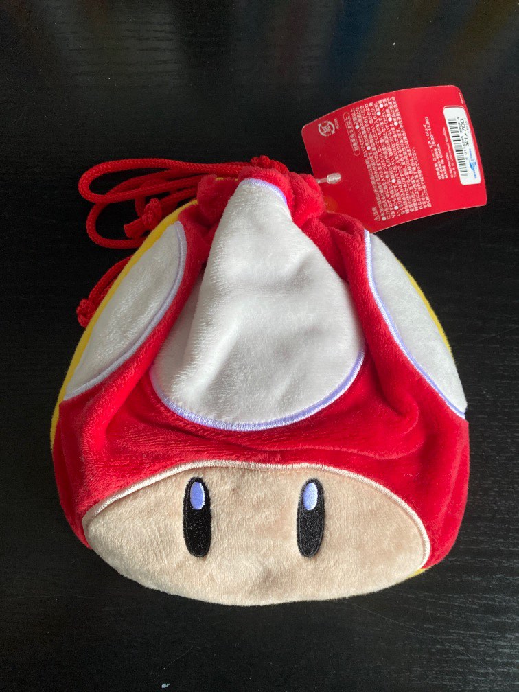 Super Nintendo World Mario Mushroom Drawstring Pouch, Hobbies & Toys ...