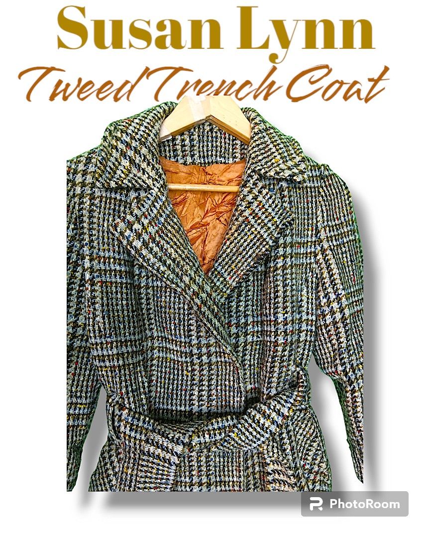 SUSAN LYNN- TWEED TRENCH COAT, Women's Fashion, Coats, Jackets and ...