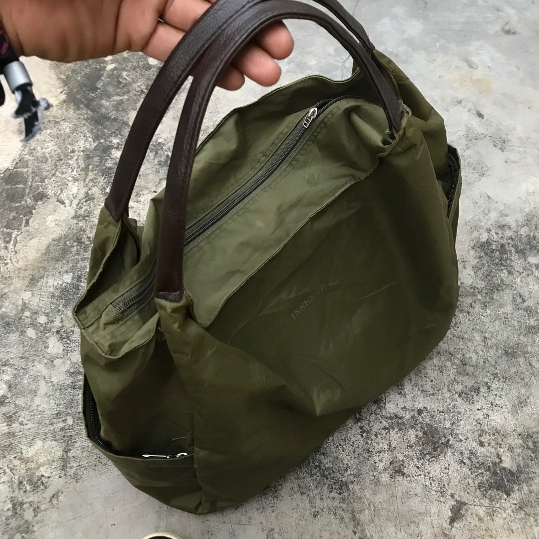 Totebag INSENSE Nylon mix leater Second original | Tas bahu wanita ...
