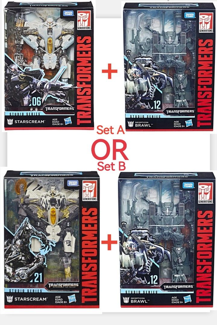 Transformers Studio Series Set A SS 06 Starscream & Ss12 Brawl Or Set B ...