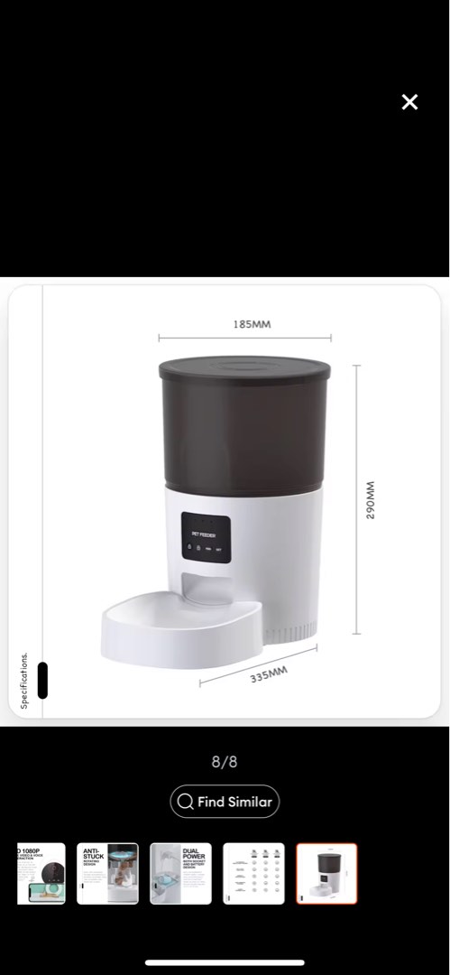 UPaws 3L Dog & Cat Automatic Feeders Pet Food Dispenser with Meal Plan Timer & Detachable ...