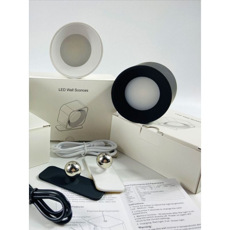 USB Rechargeable LED Wall Light Touch Control Cordless Wall Mounted ...