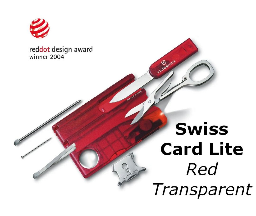 VICTORINOX SWISS ARMY Swiss Card Lite Red Transparent 0.7300.T ...