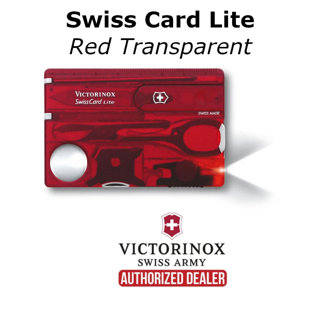 VICTORINOX SWISS ARMY Swiss Card Lite Red Transparent 0.7300.T ...