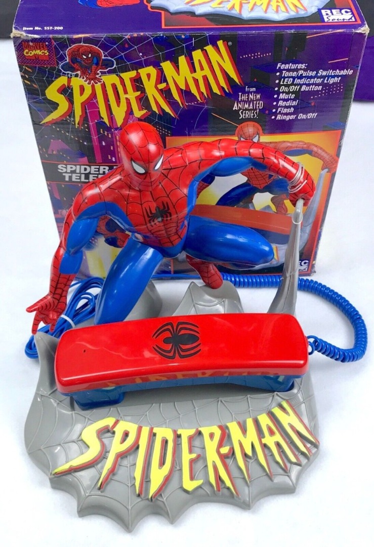 Vintage 1994 Spider-Man Telephone Marvel Comics Animated Series 2nd ...