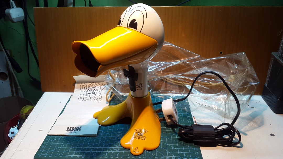 (cuci gudang) vintage crazy duck hair dryer 1970's by wik, Kesehatan ...
