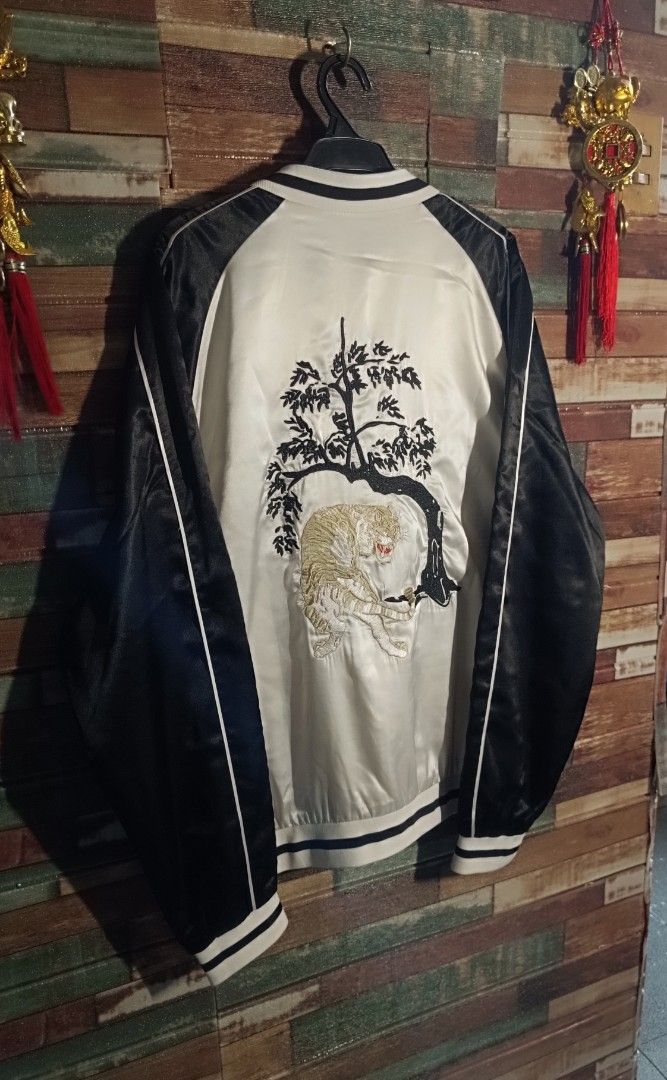 Vintage Japanese Heavy Embroidery Tiger Sukujan Jacket, Men's Fashion ...