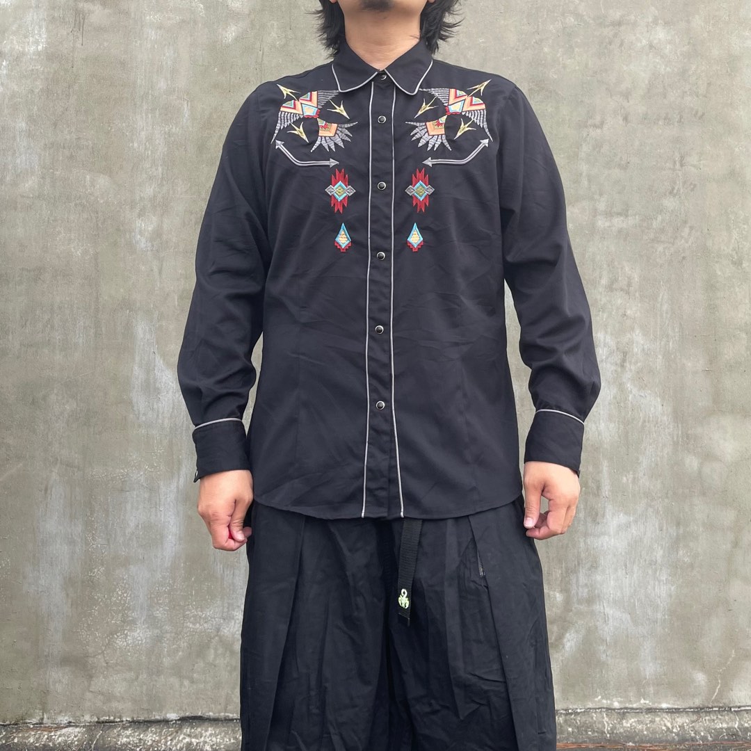 Vintage Ropes Western Shirt, Men's Fashion, Tops & Sets, Formal Shirts ...