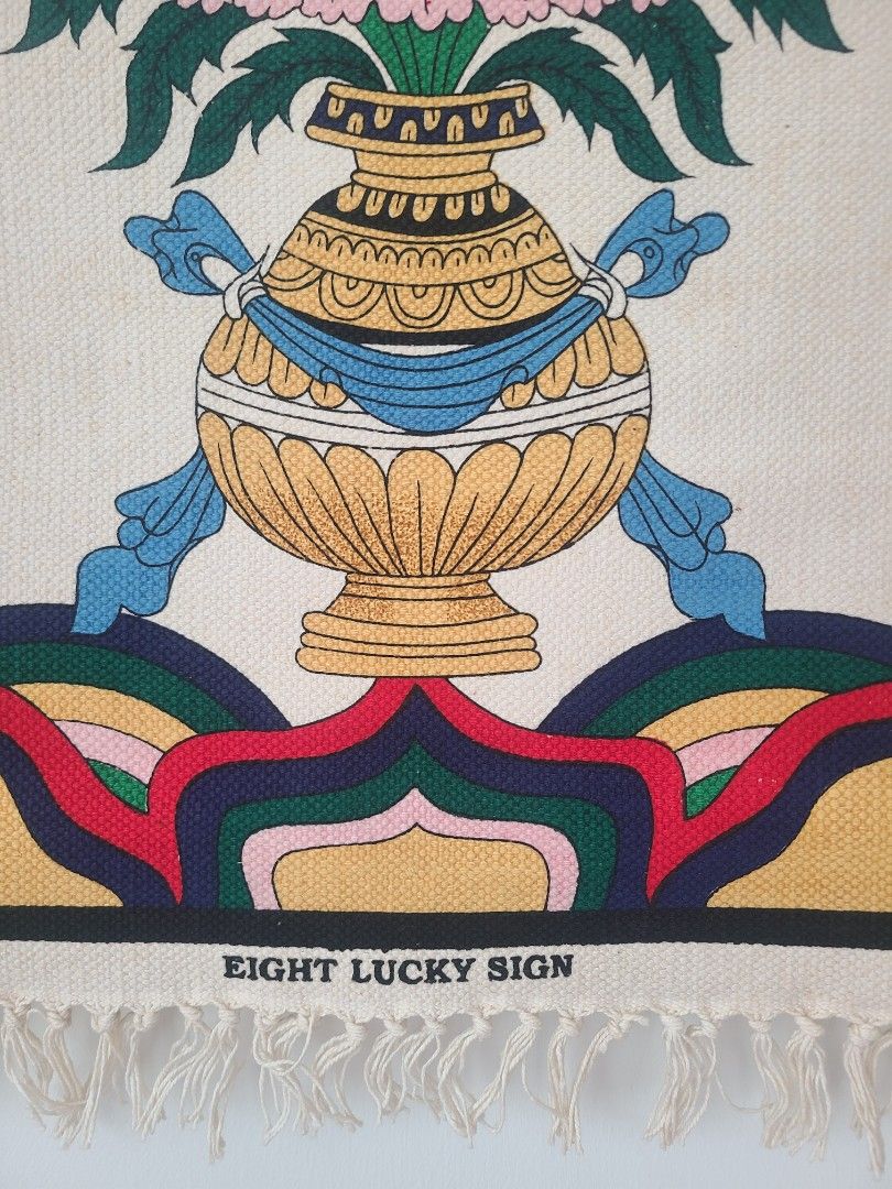 Vintage Tibetan Eight Lucky Signs Wall Art- Set of 2, Hobbies & Toys ...