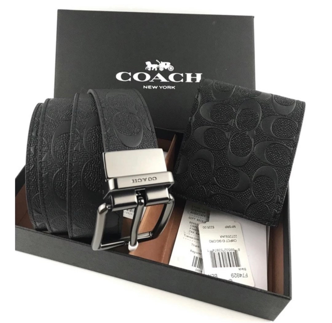 Wallet and Belt Coach Gift Set, Luxury, Bags & Wallets on Carousell