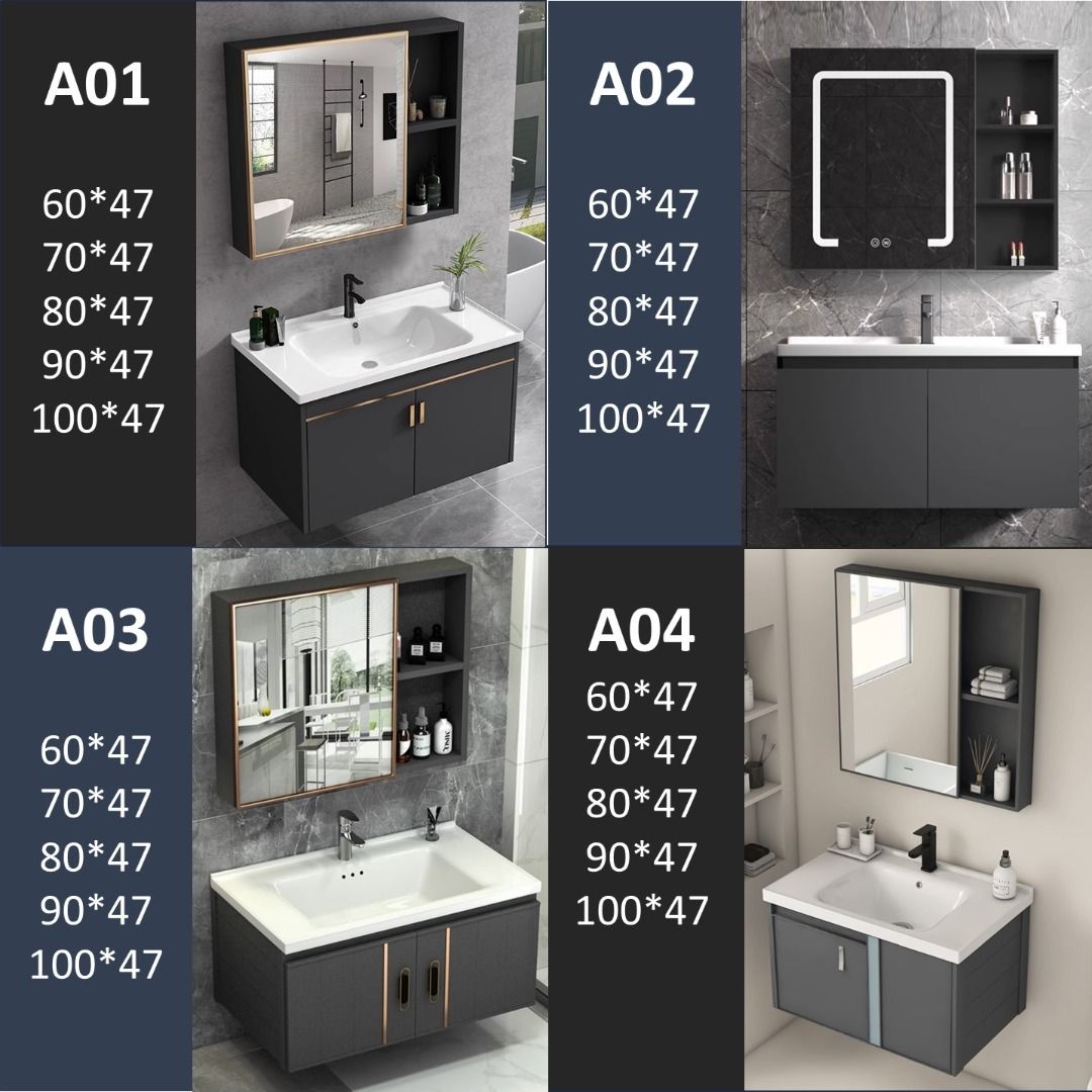 Waterproof Aluminum Vanity Set / Grey vanity / Black vanity / Bathroom ...