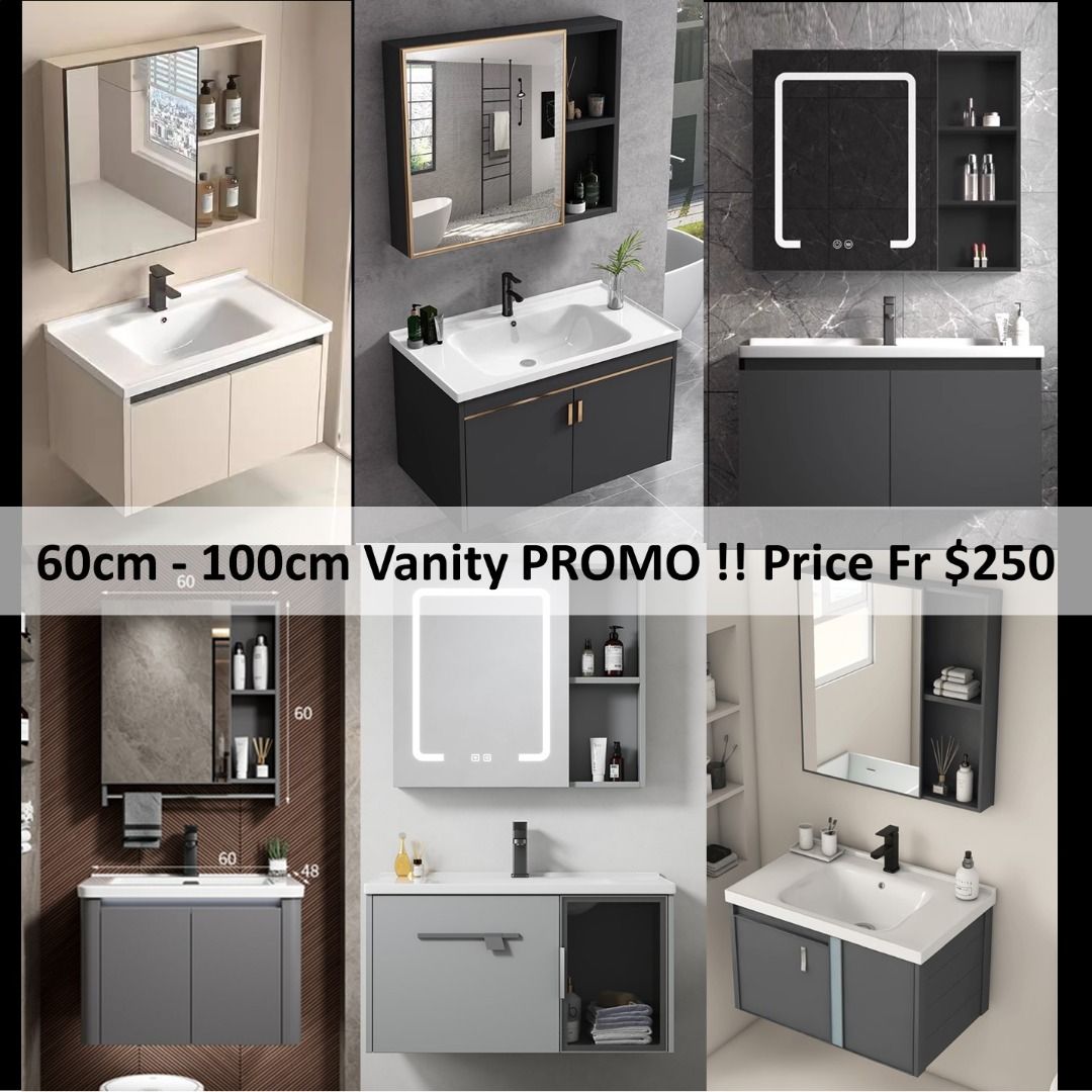 Waterproof Aluminum Vanity Set / Grey vanity / Black vanity / Bathroom ...