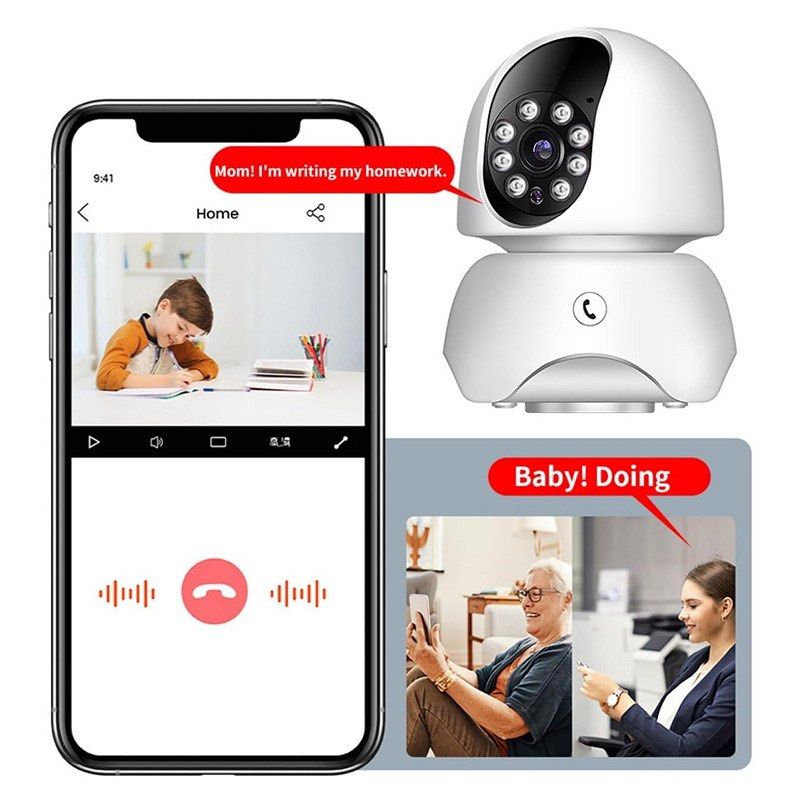 WiFi Wireless IP Camera 360 Degree HD CCTV Real Time 2 Way Audio with ...