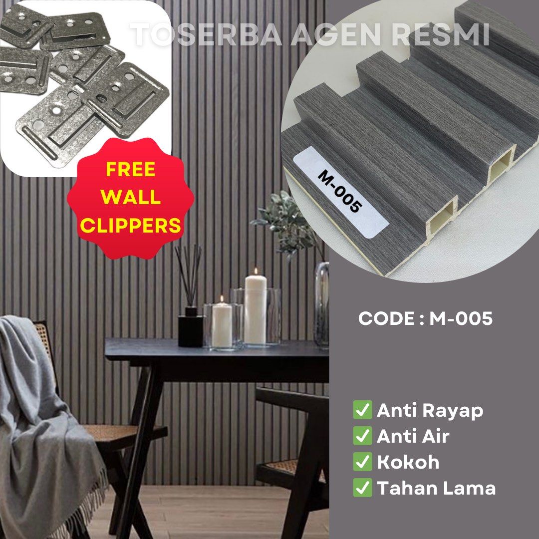 Wood Panel WPC / Wall Panel PVC / Dinding Motif Kayu / Kisi kisi Kayu 1 ...