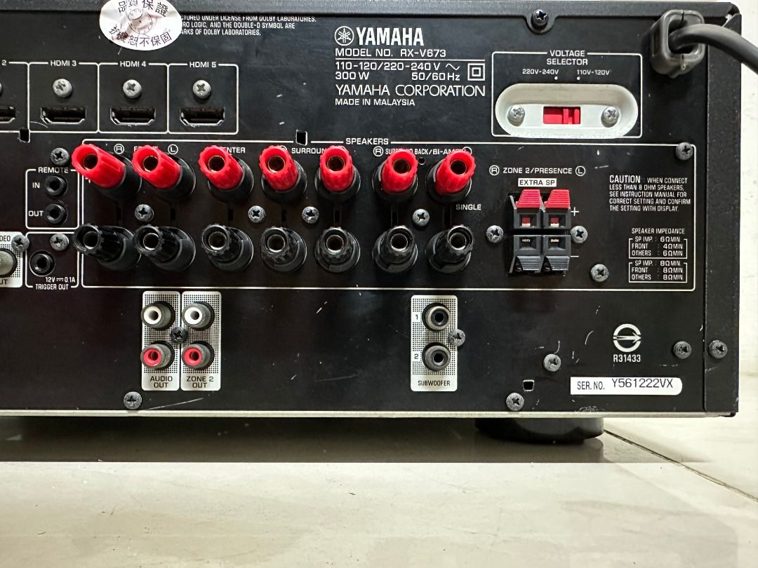YAMAHA RX V673 收音劇院 7.2環繞擴大機 3D 4K藍光 /HDMI 有原廠遙控器.按鍵靈敏, 耳機及錄音音訊設備, 音樂播放 ...
