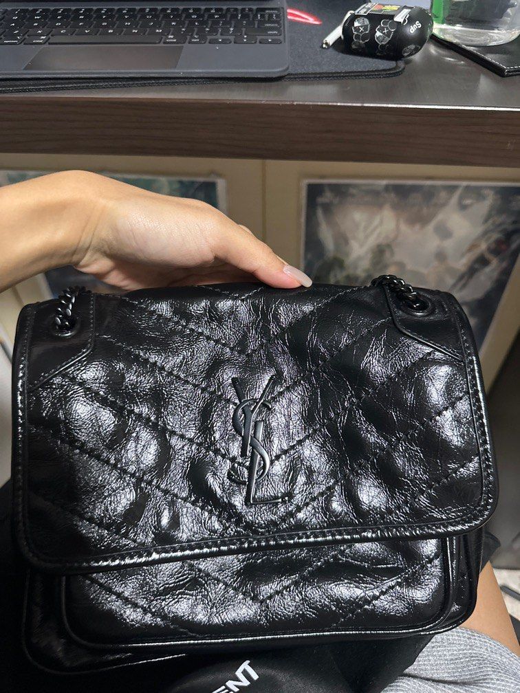 Ysl Niki baby in vintage leather, Luxury, Bags & Wallets on Carousell