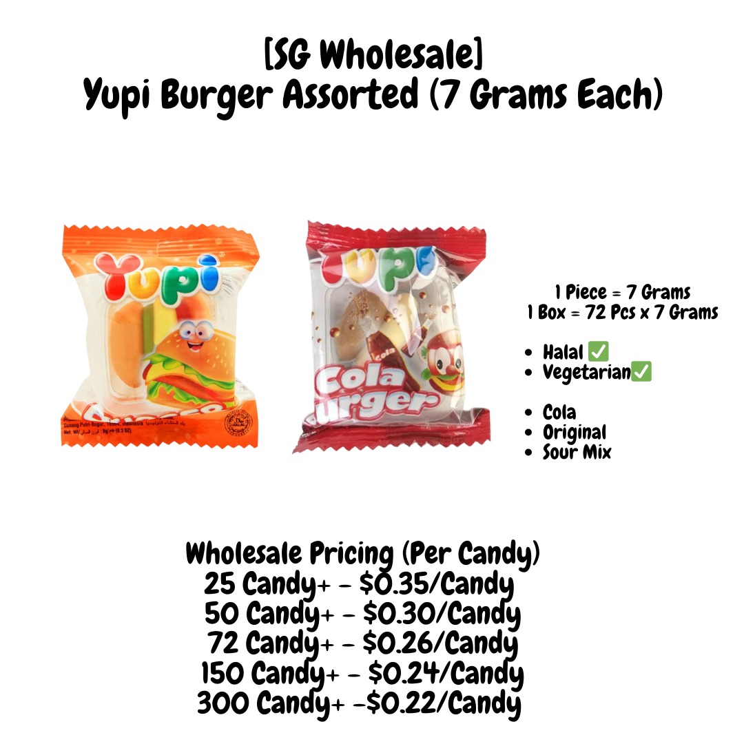 Yupi Burgers Assorted (7 Grams), Food & Drinks, Other Food & Drinks on ...