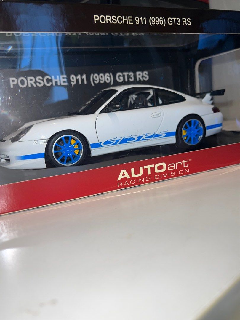 1/18 Autoart Porsche 911 (996) GT3 RS White Blue, Hobbies & Toys, Toys ...