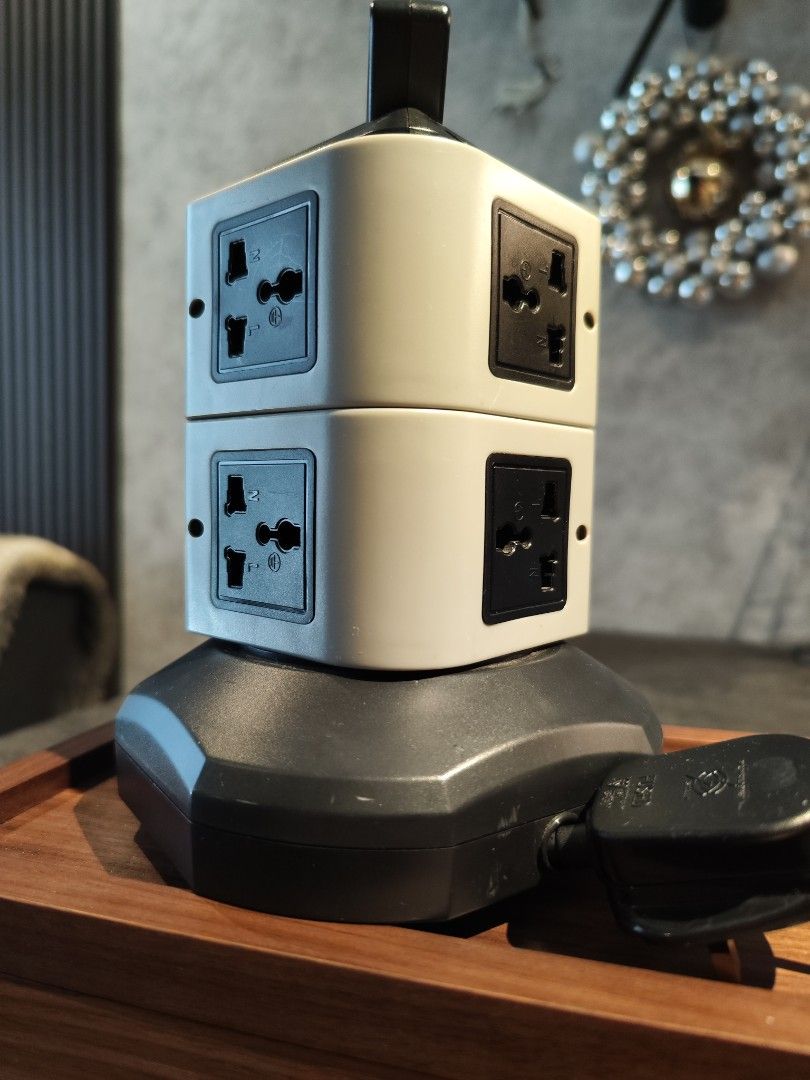 8 Ways Universal Multi Adaptor Plugs with 1.8m extension cord, TV ...