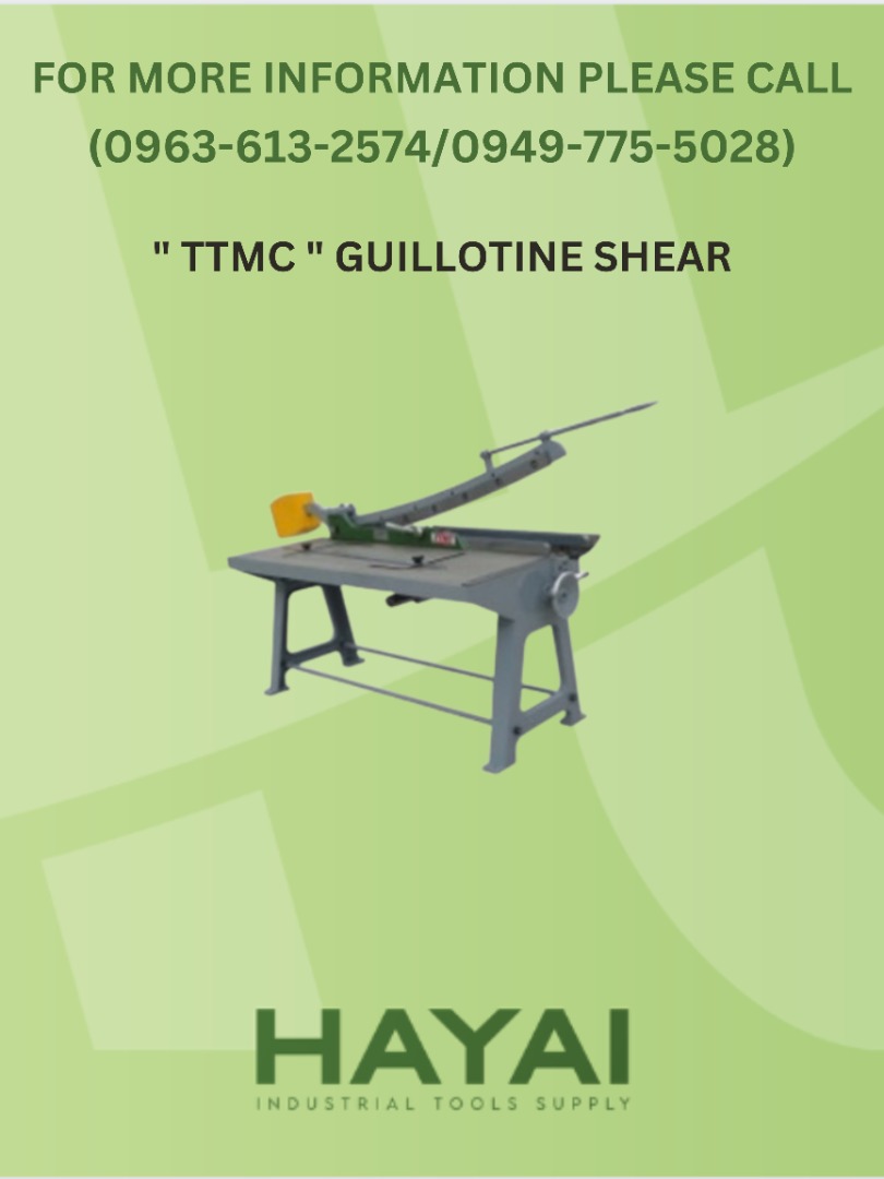 " TTMC " GUILLOTINE SHEAR, Commercial & Industrial, Construction Tools ...