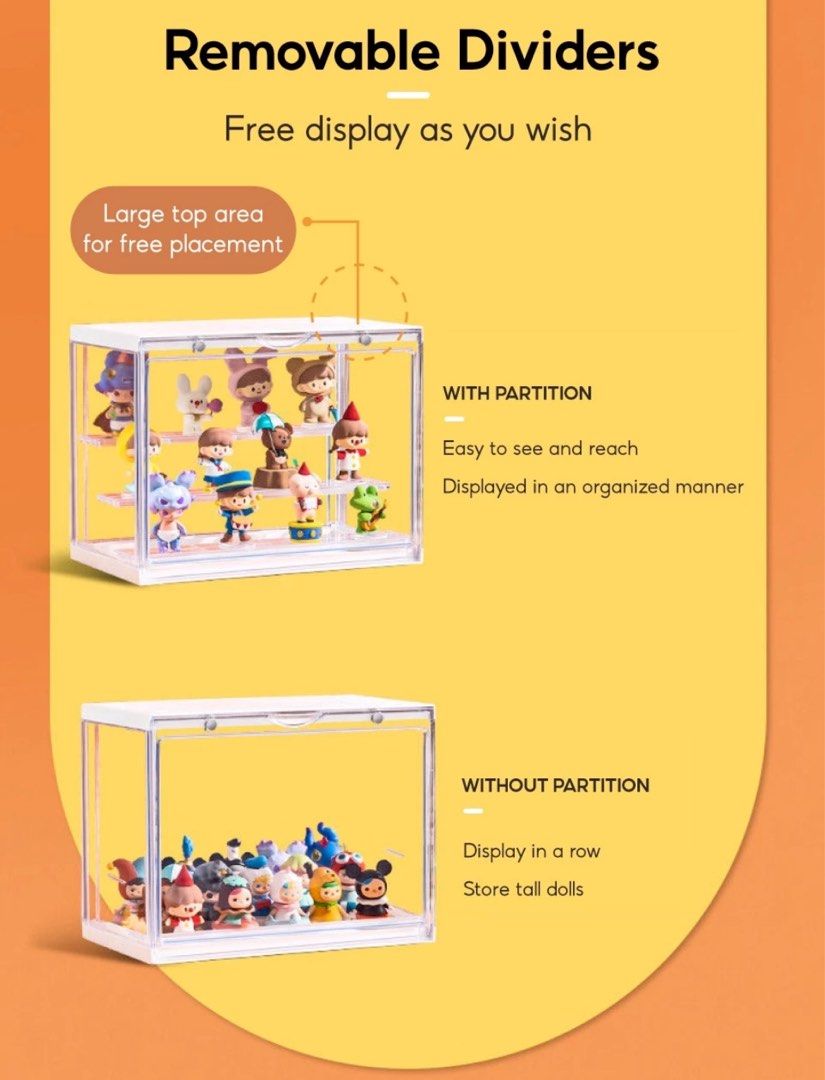 Acrylic Popmart Display Box Figurine Display Case Blind Box Lego Toy ...