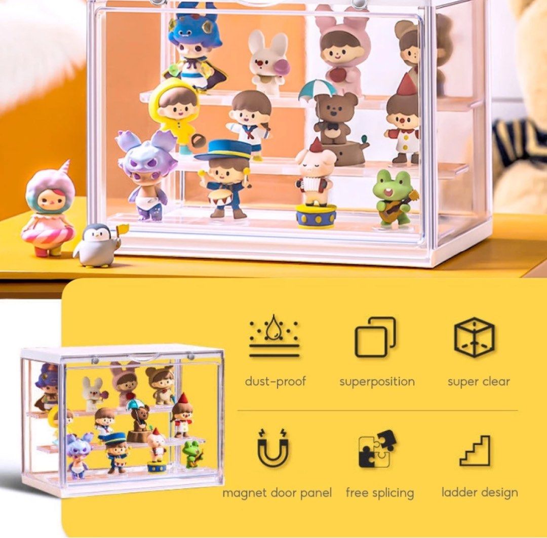 Acrylic Popmart Display Box Figurine Display Case Blind Box Lego Toy ...