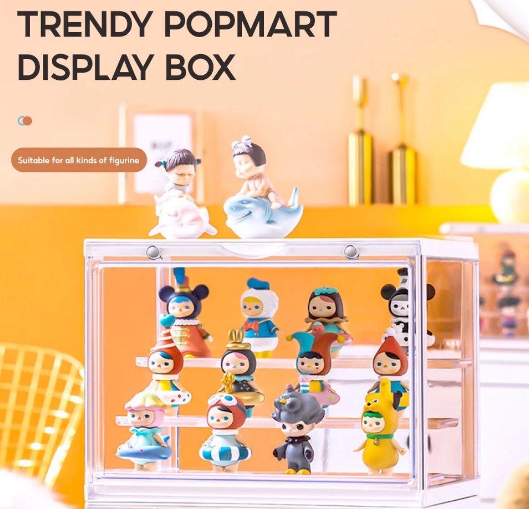 Acrylic Popmart Display Box Figurine Display Case Blind Box Lego Toy ...