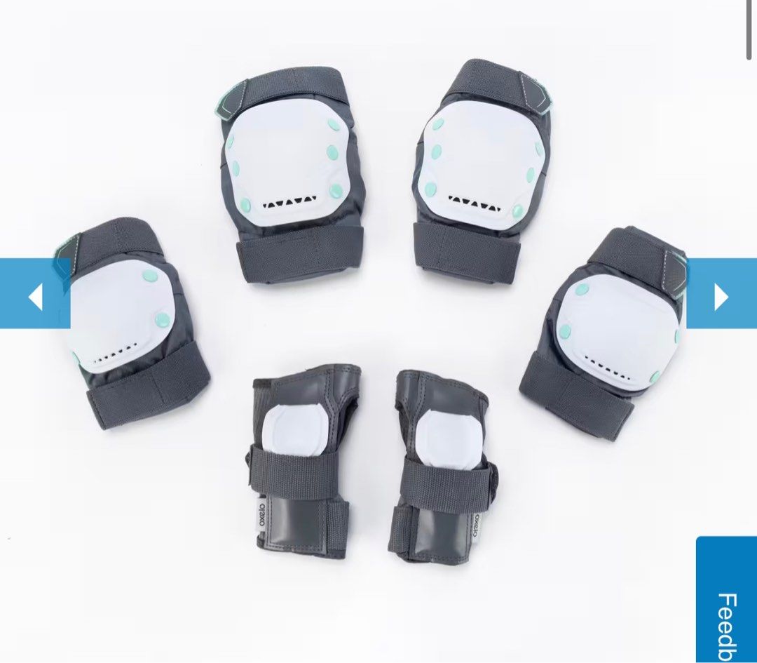 Adult Inline Skate Protection Kit Oxelo Fit 500 3-piece - Grey, Sports ...