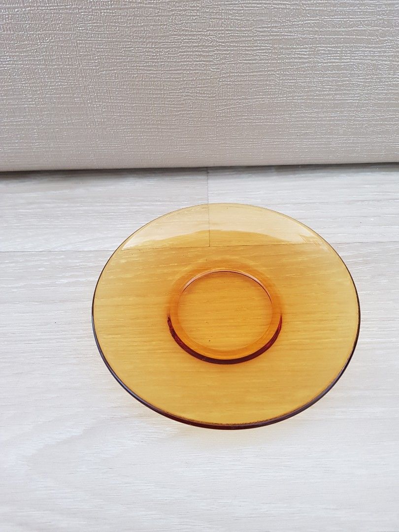 Amber Glass Plate, Furniture & Home Living, Kitchenware & Tableware ...