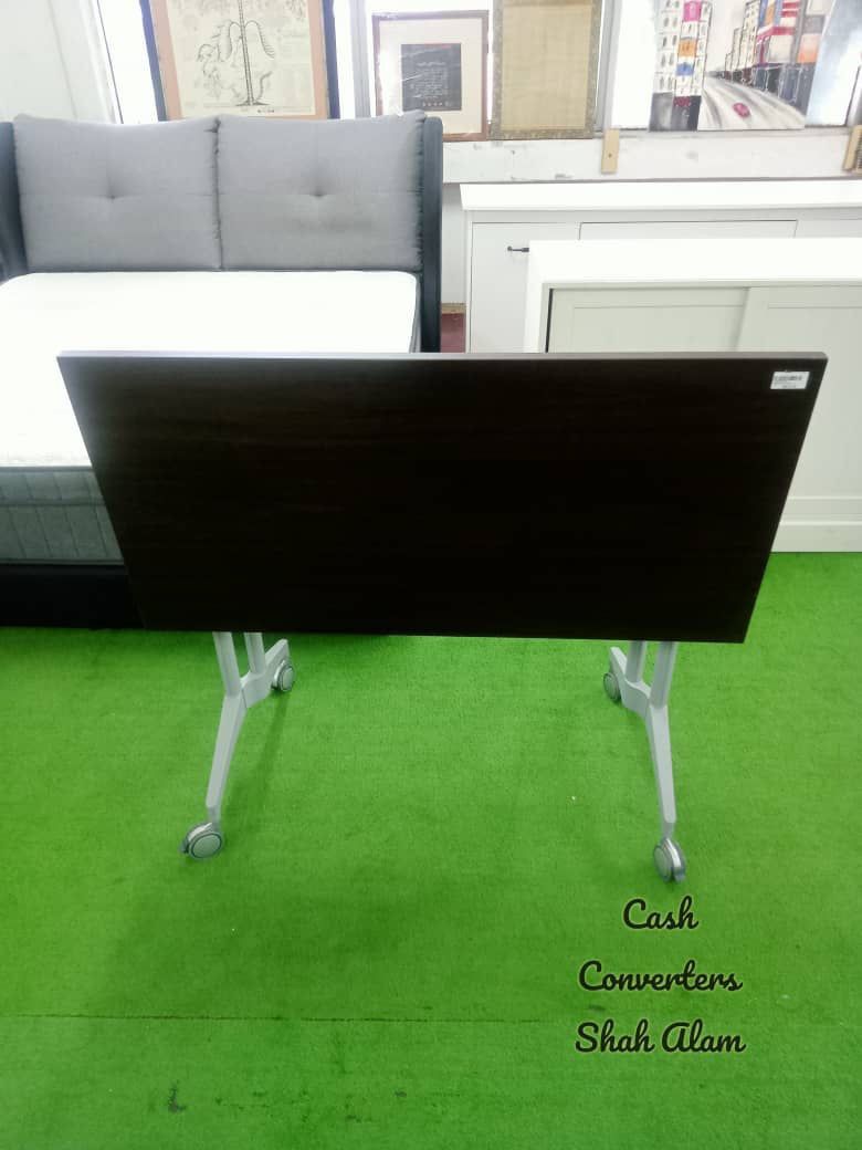 Artmatrix Wood Dark Brown Computer Table Rectangle Foldable Top Length ...