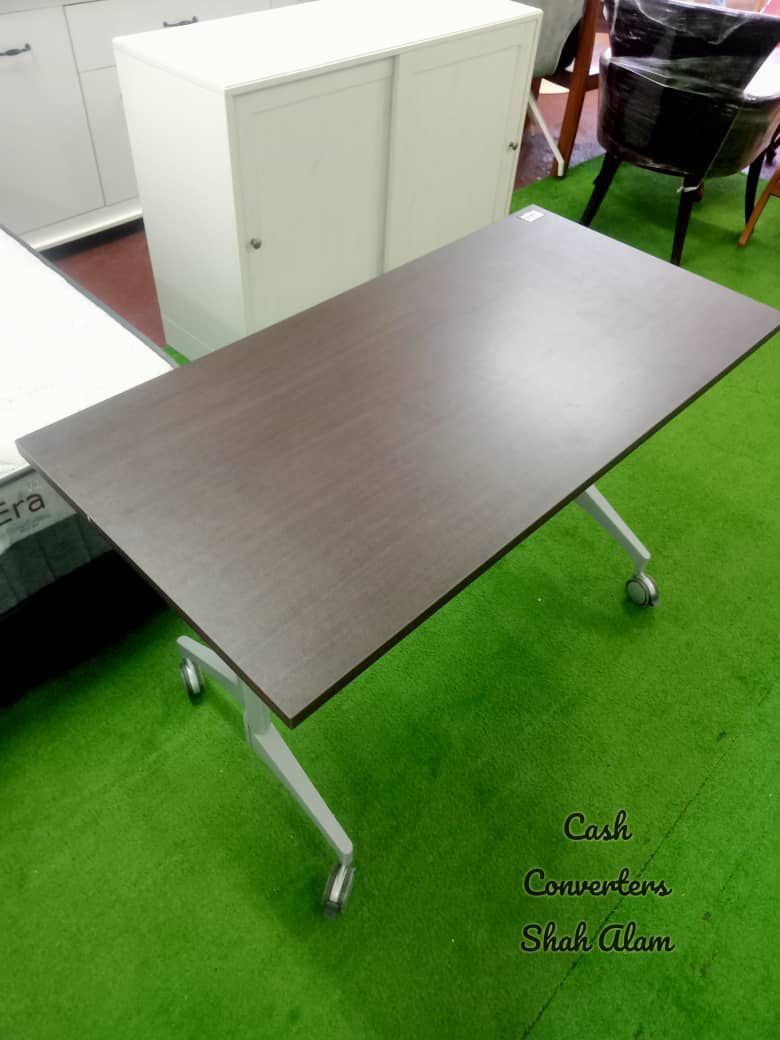 Artmatrix Wood Dark Brown Computer Table Rectangle Foldable Top Length ...