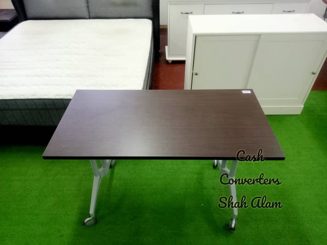 Artmatrix Wood Dark Brown Computer Table Rectangle Foldable Top Length ...