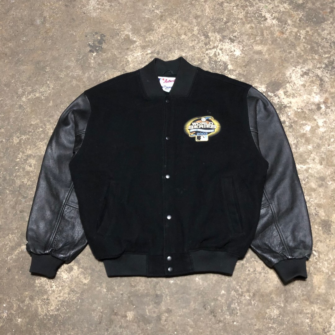 Authentic Collection, Majestic, World Series, Leather wool varsity ...