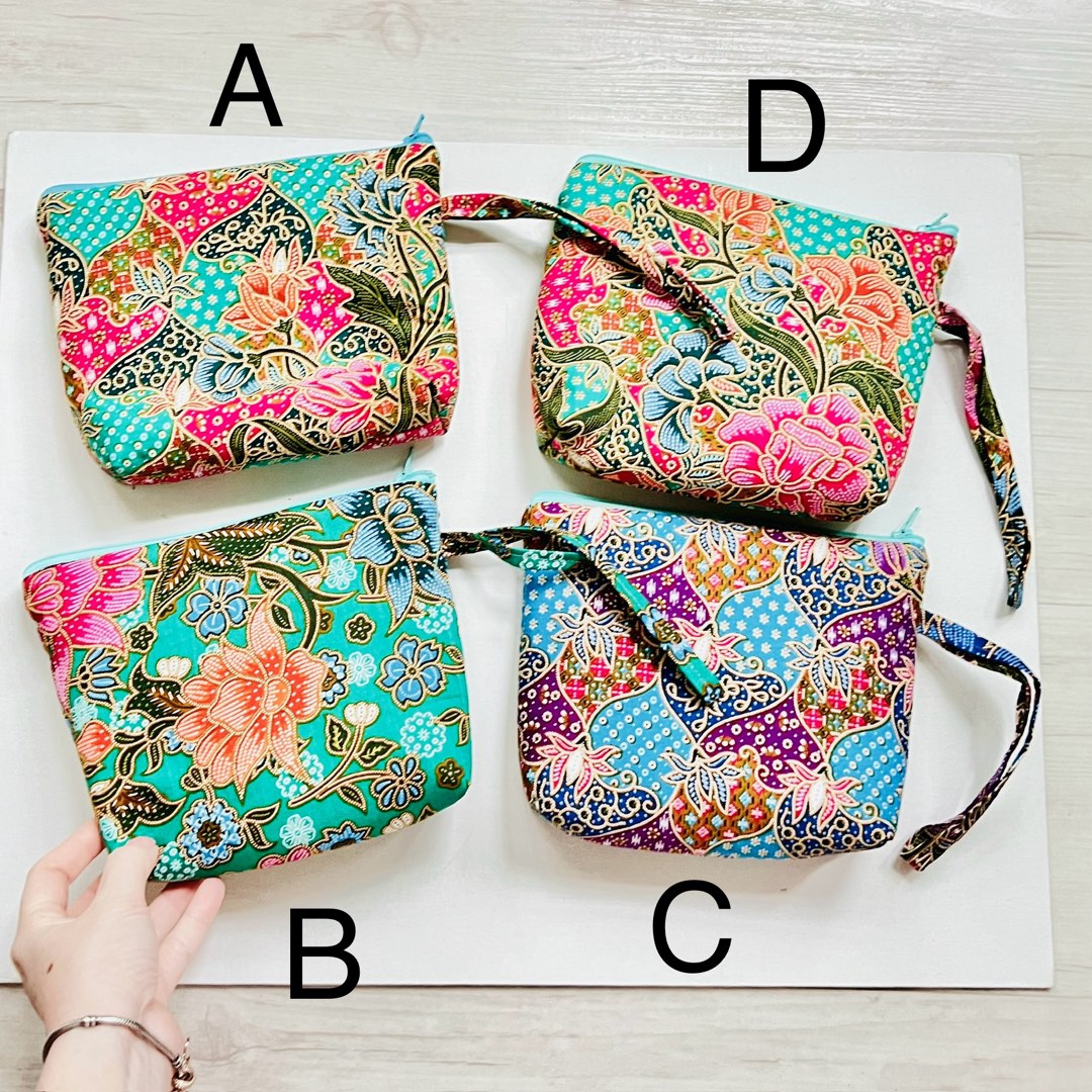 Batik Cosmetic Pouch Handmade in Singapore, Women's Fashion, Bags ...