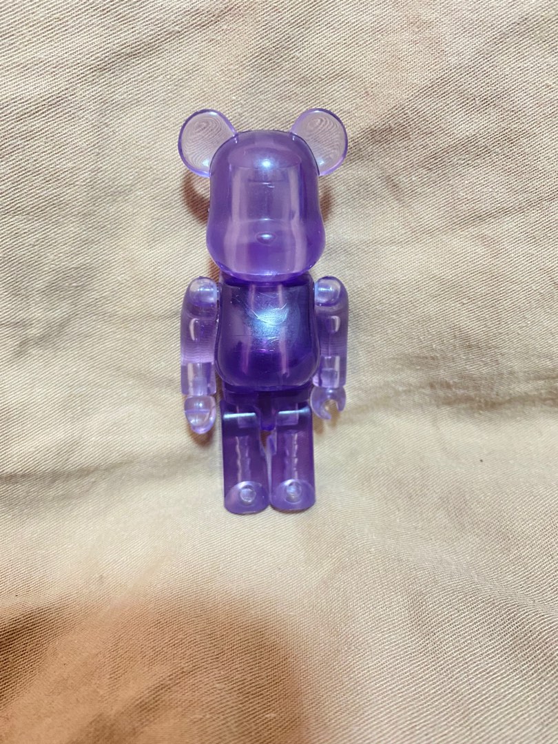 BEARBRICK CLEAR TRANSPARENT PURLE / YELLOW 100% MEDICOM TOY, Hobbies ...