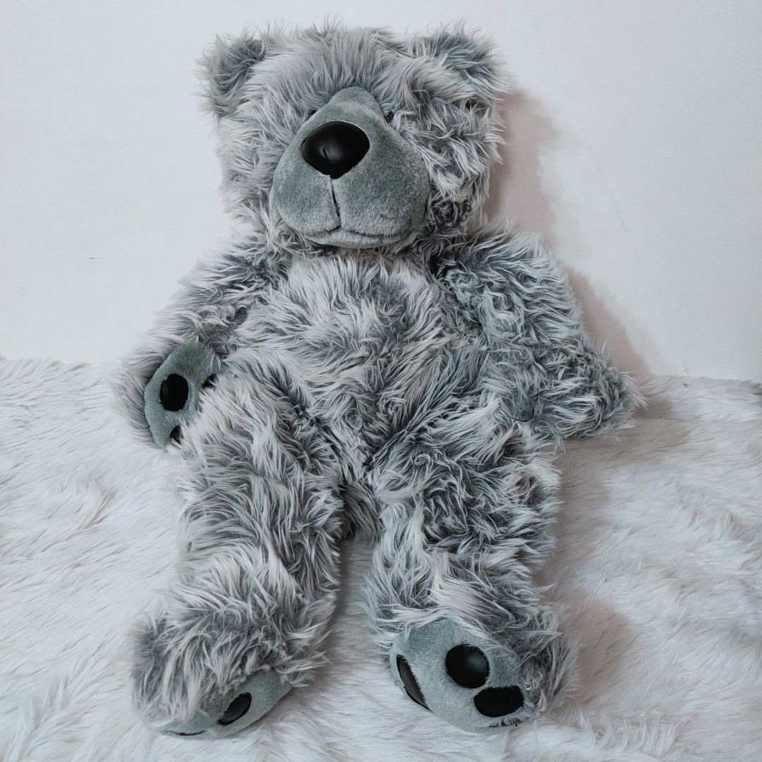 Big Gray Furry Bear Plushie, Hobbies & Toys, Toys & Games on Carousell