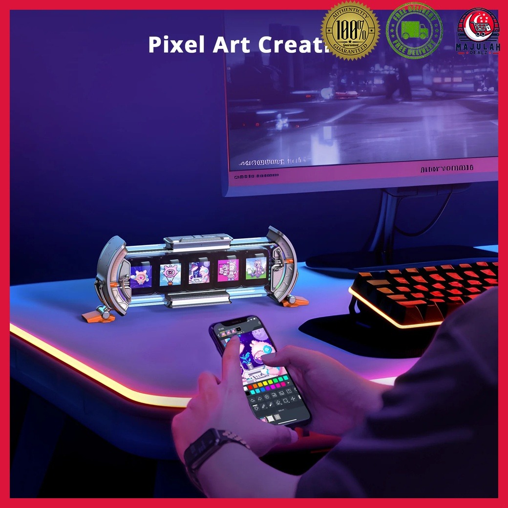 New Divoom Times Gate: Futuristic Gaming Room Cyberpunk Digital Clock ...