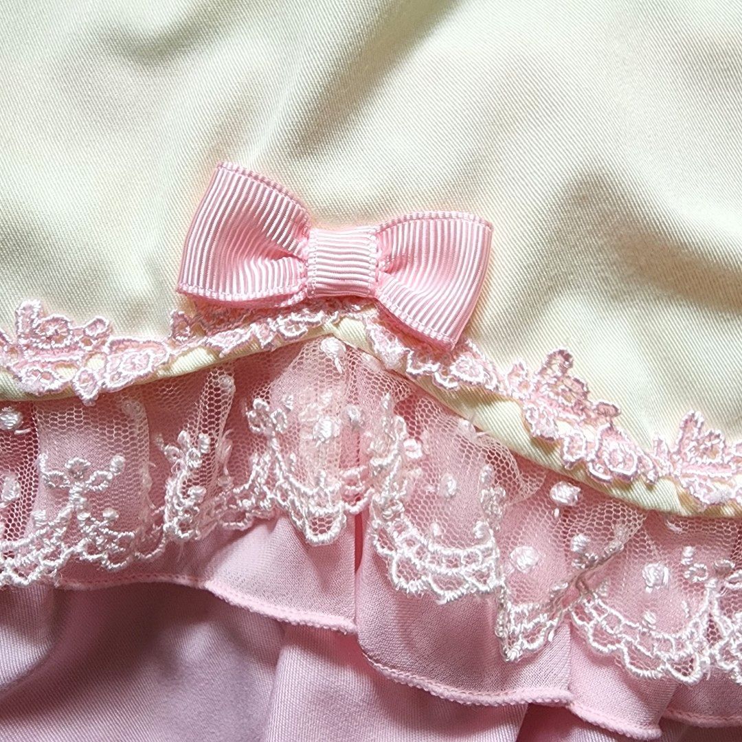 Bodyline Pink Scallop Hem JSK Yellow Lolita Dress, Women's Fashion ...