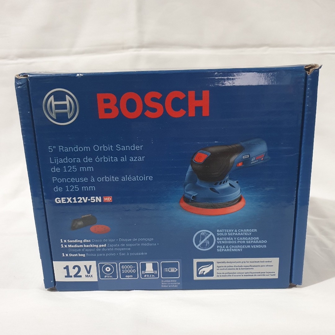 BOSCH GEX12V-5N 12V Max Brushless 5 In. Random Orbit Sander (Bare Tool ...