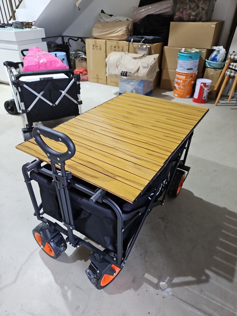 Camping trolley with table, Sports Equipment, Hiking & Camping on Carousell
