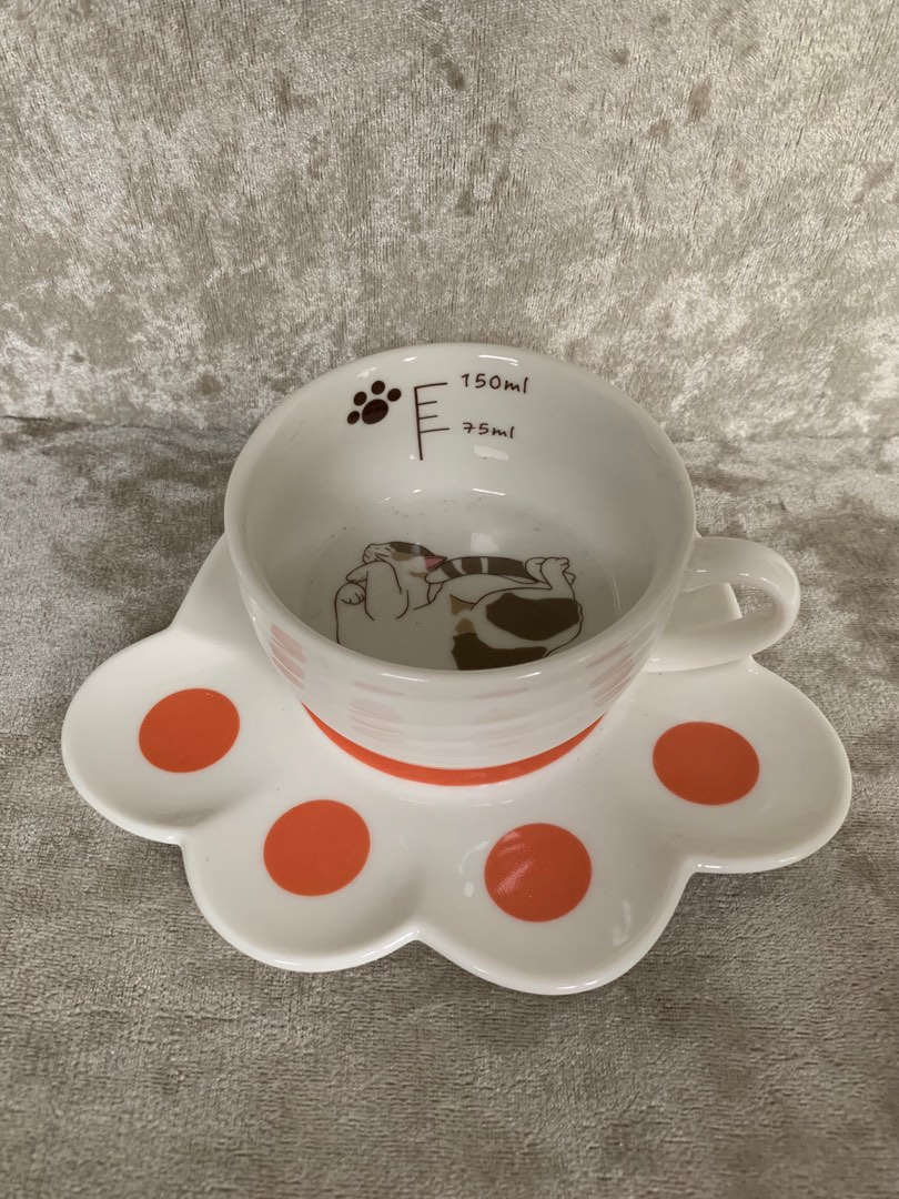 Cat cup and saucer, Furniture & Home Living, Kitchenware & Tableware ...