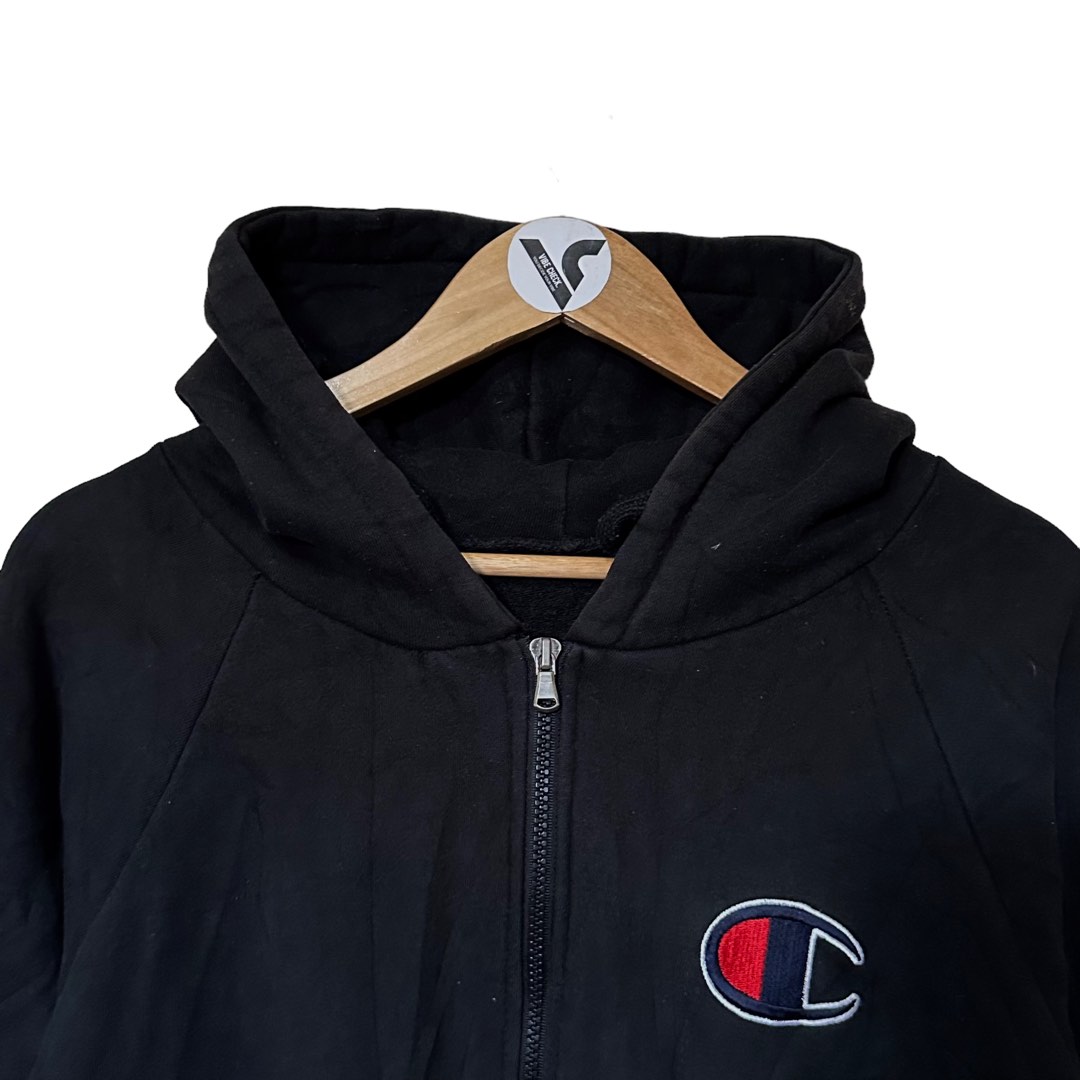Champion Side Logo Zip Hoodie, Men's Fashion, Tops & Sets, Hoodies on ...