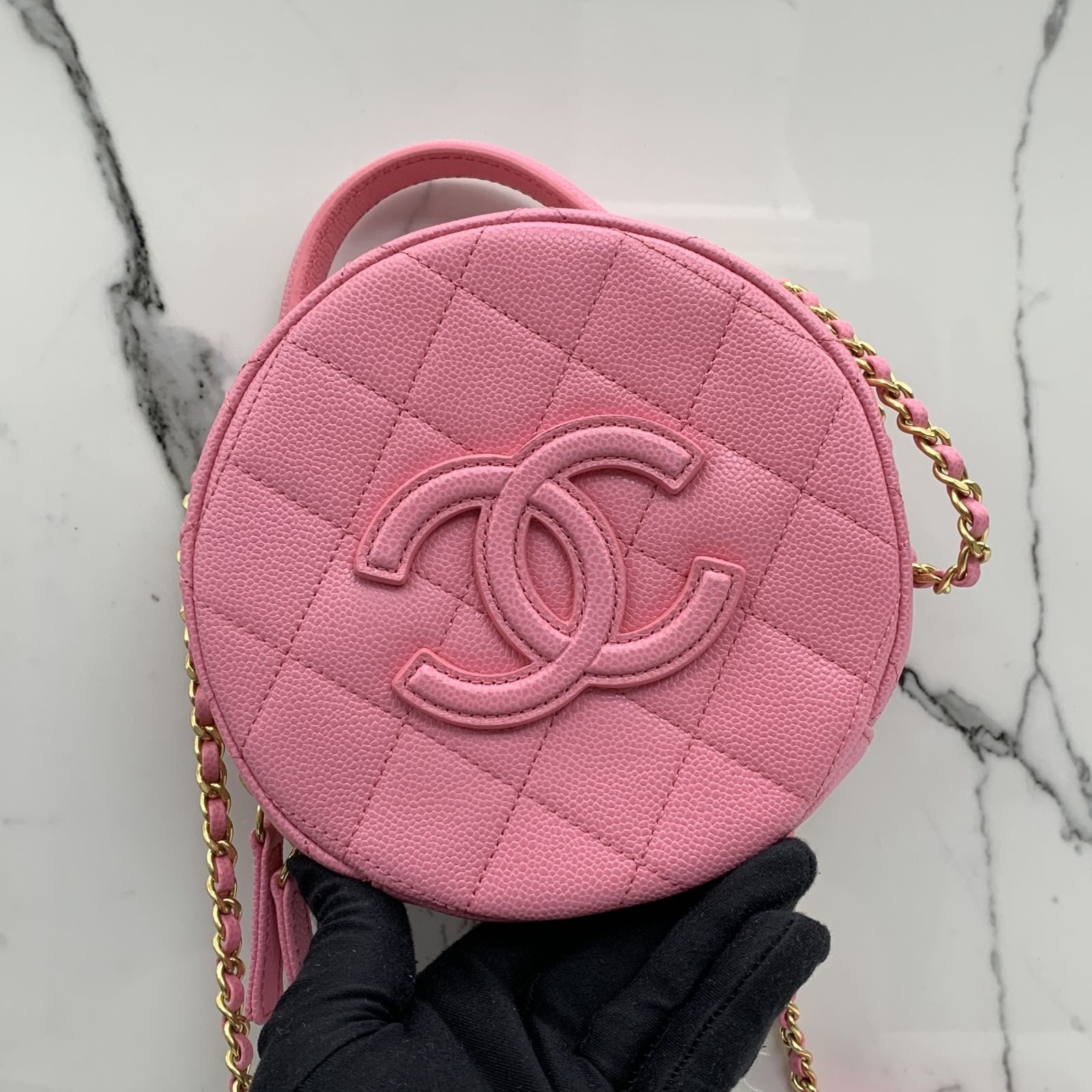 CHANEL AS3875 CAVIAR ROUND 2WAY SHOULDER BAG 237041177 WE, Luxury, Bags ...