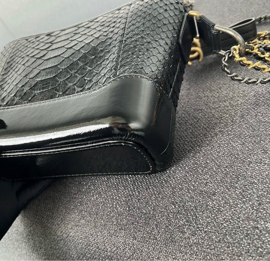 Chanel Gabrielle Small Python / Patent Black, Luxury, Bags & Wallets on ...