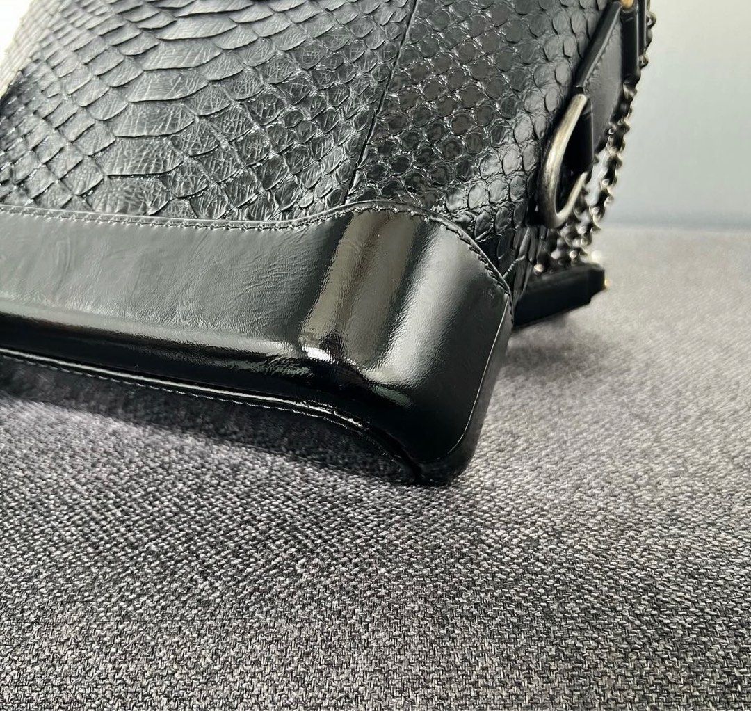 Chanel Gabrielle Small Python / Patent Black, Luxury, Bags & Wallets on ...