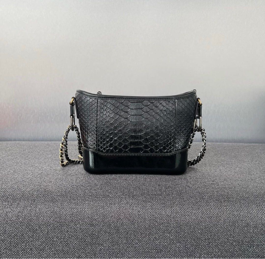 Chanel Gabrielle Small Python / Patent Black, Luxury, Bags & Wallets on ...