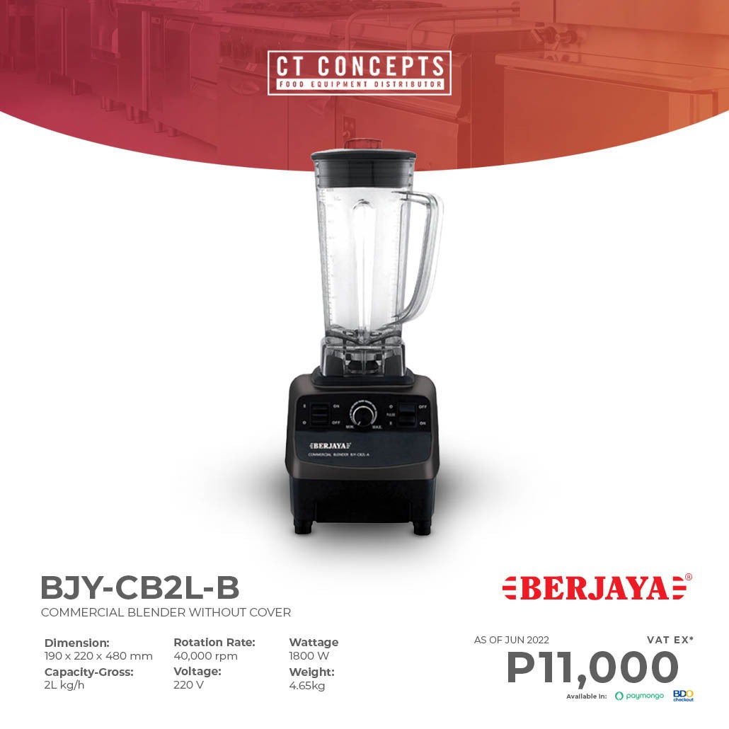 COMMERCIAL BLENDER(WITHOUT COVER) BJY-CB2L-B, TV & Home Appliances ...