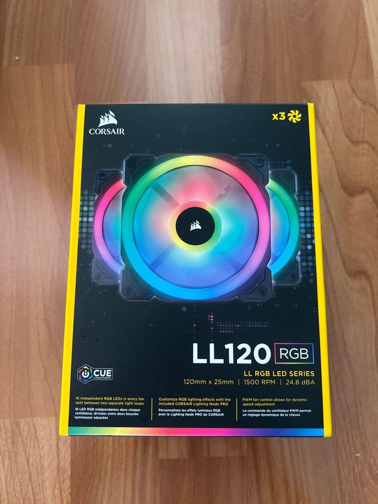 Corsair LL120 RGB Case Fans Triple Pack x3, Computers & Tech, Parts ...