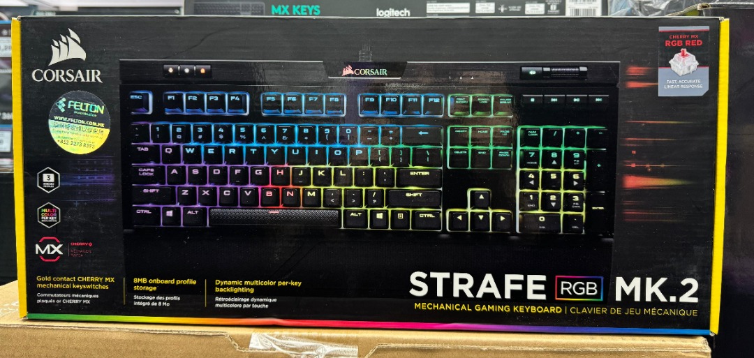 Corsair Strafe RGB MK.2 機械遊戲鍵盤 Keyboard 紅軸, 手提電話, 電話及其他裝置配件, 其他電子周邊配件及 ...